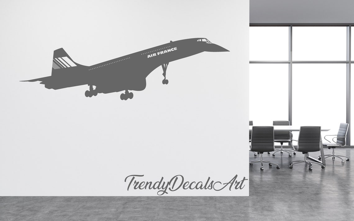 Concorde Airplane Decal Aircraft Vinyl Sticker Airplane Wall - Etsy