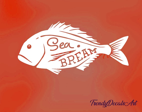 Sea Bream Fish Decal Fishing decal Fishing sticker Fishing | Etsy