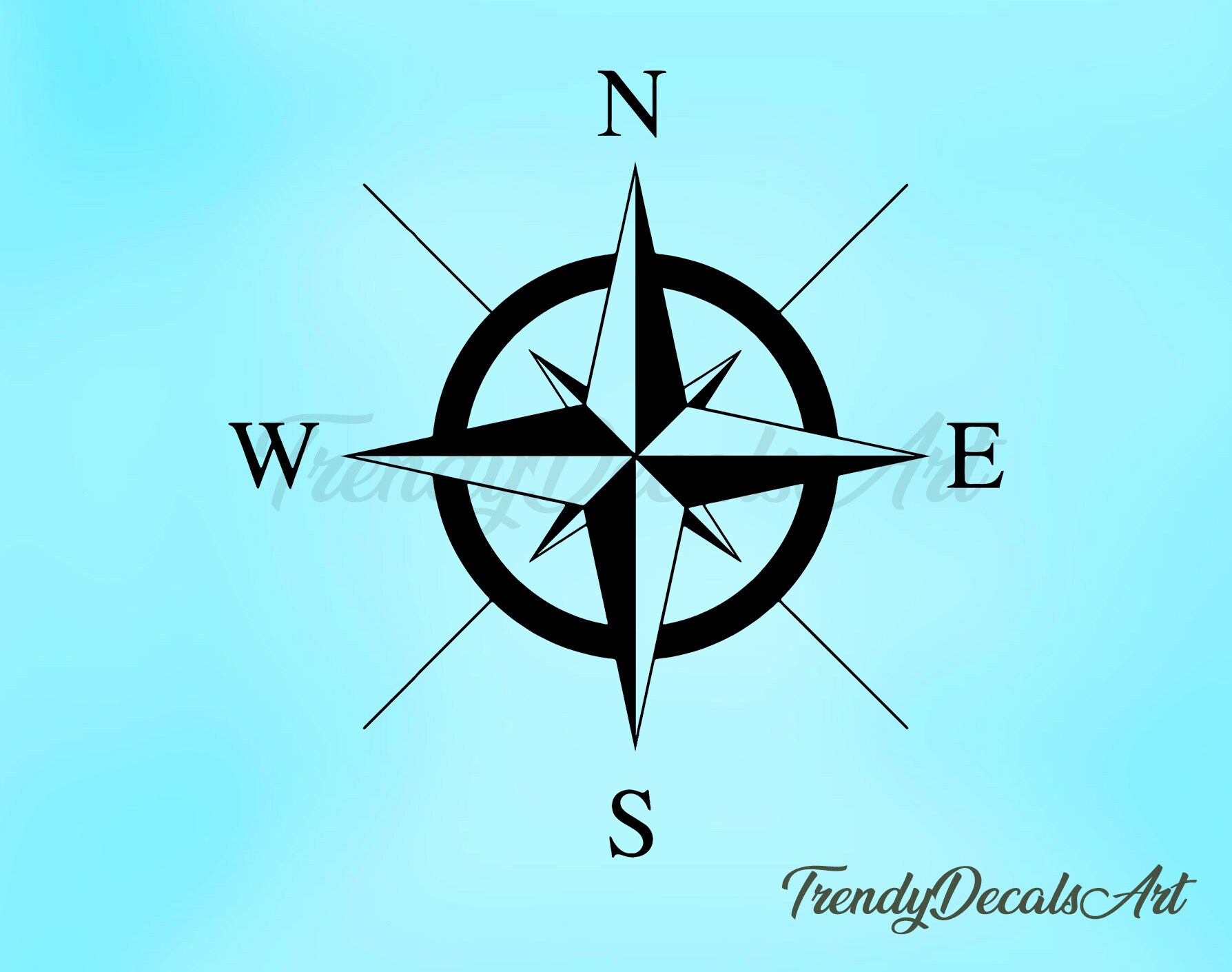 Compass Decal Compass Vinyl Sticker Camping Vinyl Decal | Etsy