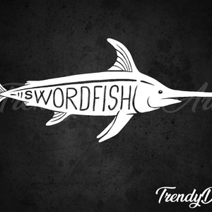 Swordfish Decal, Fishing Decal, Fishing Sticker, Fishing Vinyl Decal ...