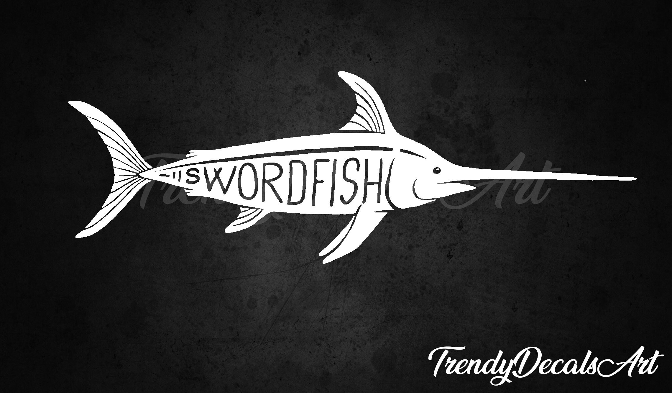 Swordfish Decal, Fishing Decal, Fishing Sticker, Fishing Vinyl Decal ...