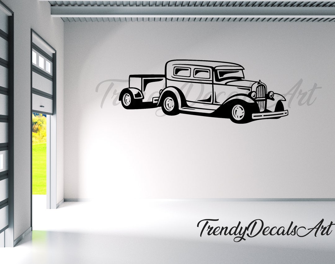 Hot Rod Decal, Car Wall Decal, Car Wall Vinyl Sticker, 30's Car Decal ...