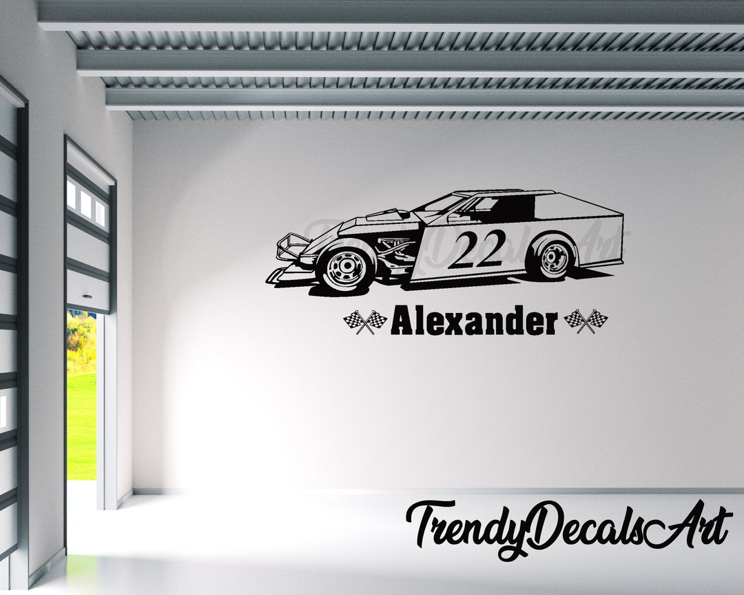 Custom Stock Car Decal, Custom Racing Vinyl Sticker, Choose Your Name ...