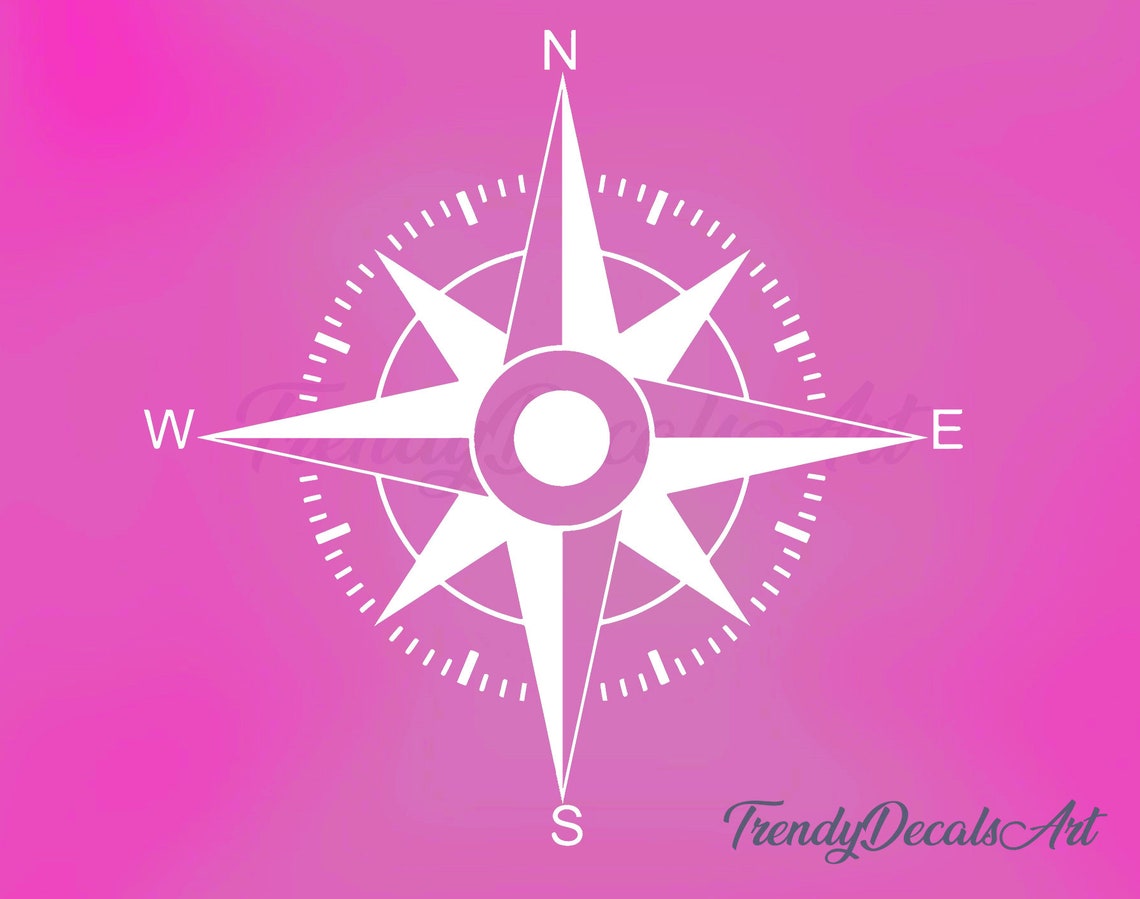 Compass Decal Compass Vinyl Sticker Nature Vinyl Decal - Etsy