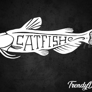 Catfish Decal, Fishing Decal, Fishing Sticker, Fishing Vinyl Decal ...