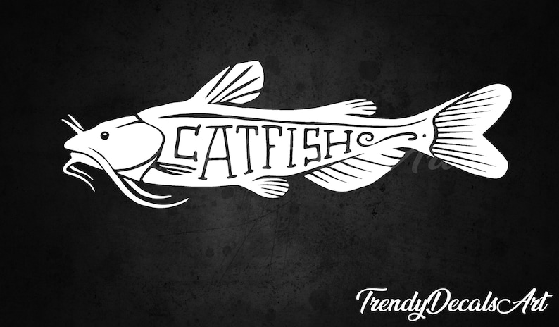 Catfish Decal, Fishing Decal, Fishing Sticker, Fishing Vinyl Decal ...
