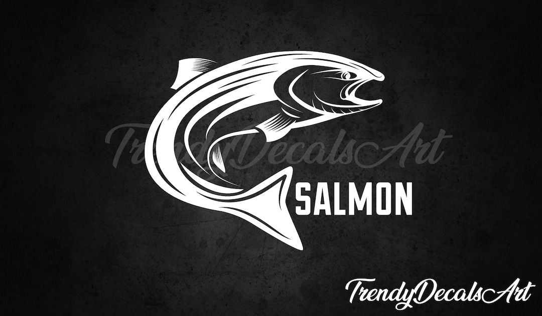 Salmon Decal, Fishing Decal, Fishing Sticker, Fishing Vinyl Decal ...