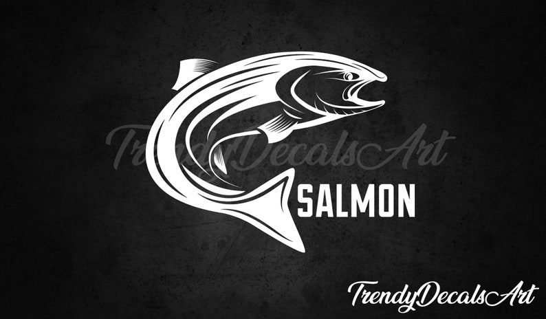 Salmon Decal Fishing Decal Fishing Sticker Fishing Vinyl - Etsy