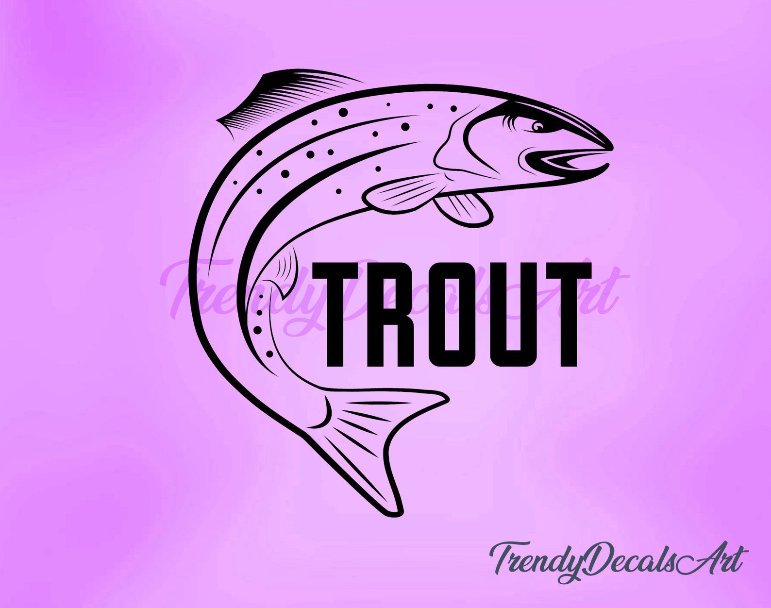Trout Decal Fishing Decal Fishing Sticker Fishing Vinyl - Etsy