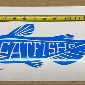 Catfish Decal, Fishing Decal, Fishing Sticker, Fishing Vinyl Decal ...