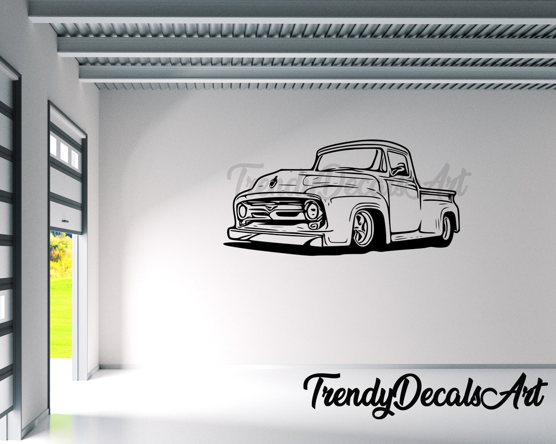 1950's Pickup Decal, Car Wall Decal, Pickup Truck Wall Vinyl Sticker ...