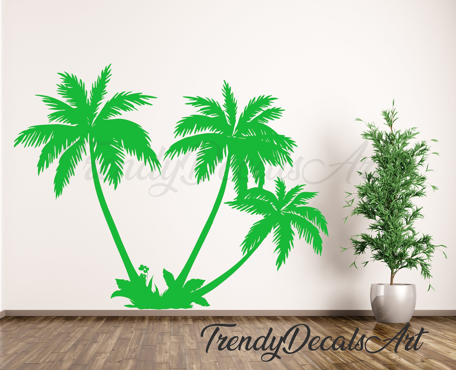 Palm Tree Decals, 3 Palm Tree Vinyl Stickers, Beach Themed Decal ...