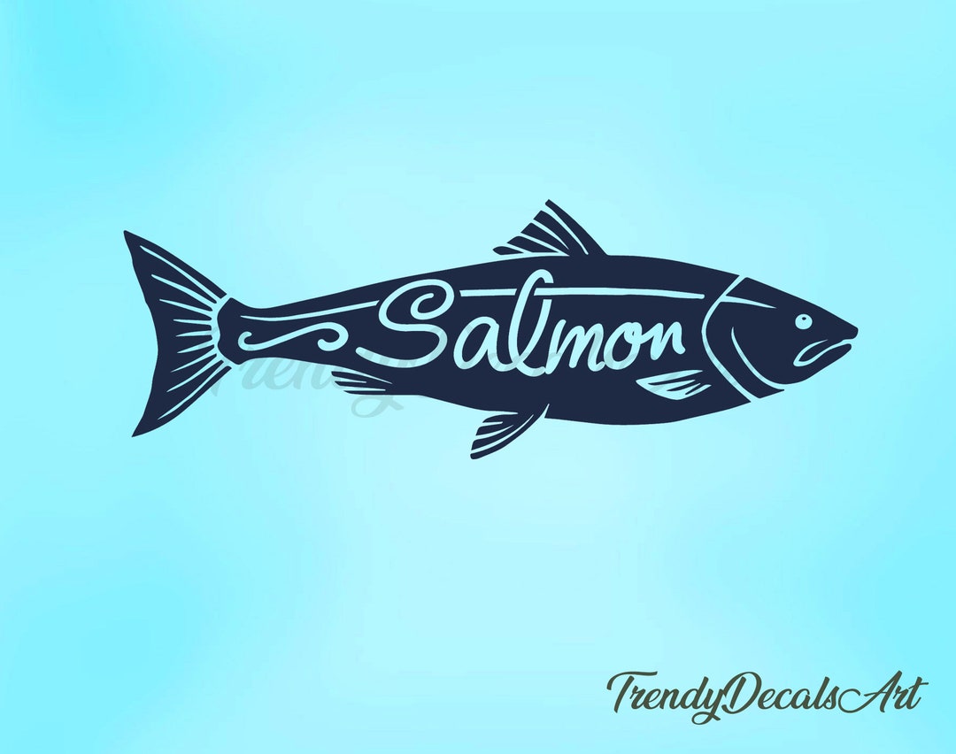 Salmon Decal, Fishing Decal, Fishing Sticker, Fishing Vinyl Decal ...