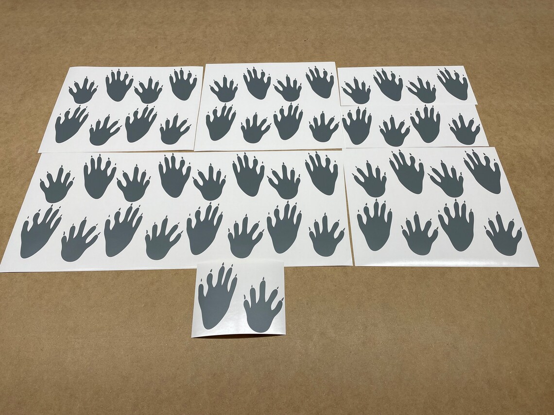 Set of 50 Animal Tracks Stickers, Animal Paws Decals, Choose Your ...