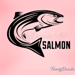 Salmon Decal, Fishing Decal, Fishing Sticker, Fishing Vinyl Decal ...