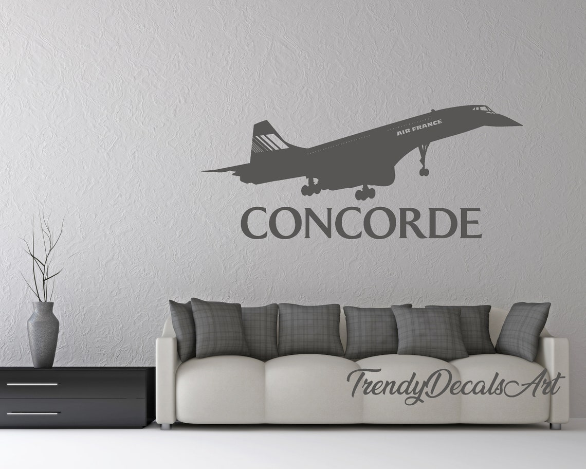 Concorde Airplane Decal Aircraft Vinyl Sticker Airplane Wall - Etsy