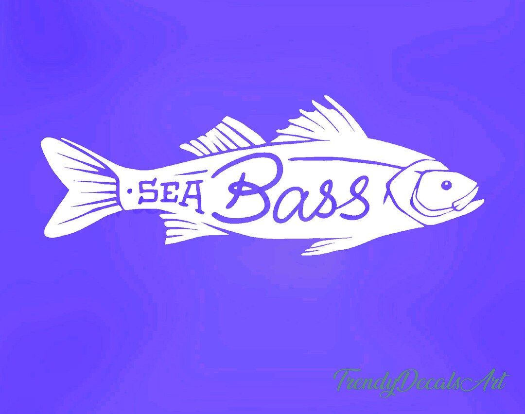 Sea Bass Decal, Fishing Decal, Fishing Sticker, Fishing Vinyl Decal ...