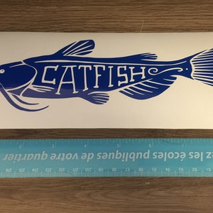 Catfish Decal, Fishing Decal, Fishing Sticker, Fishing Vinyl Decal ...