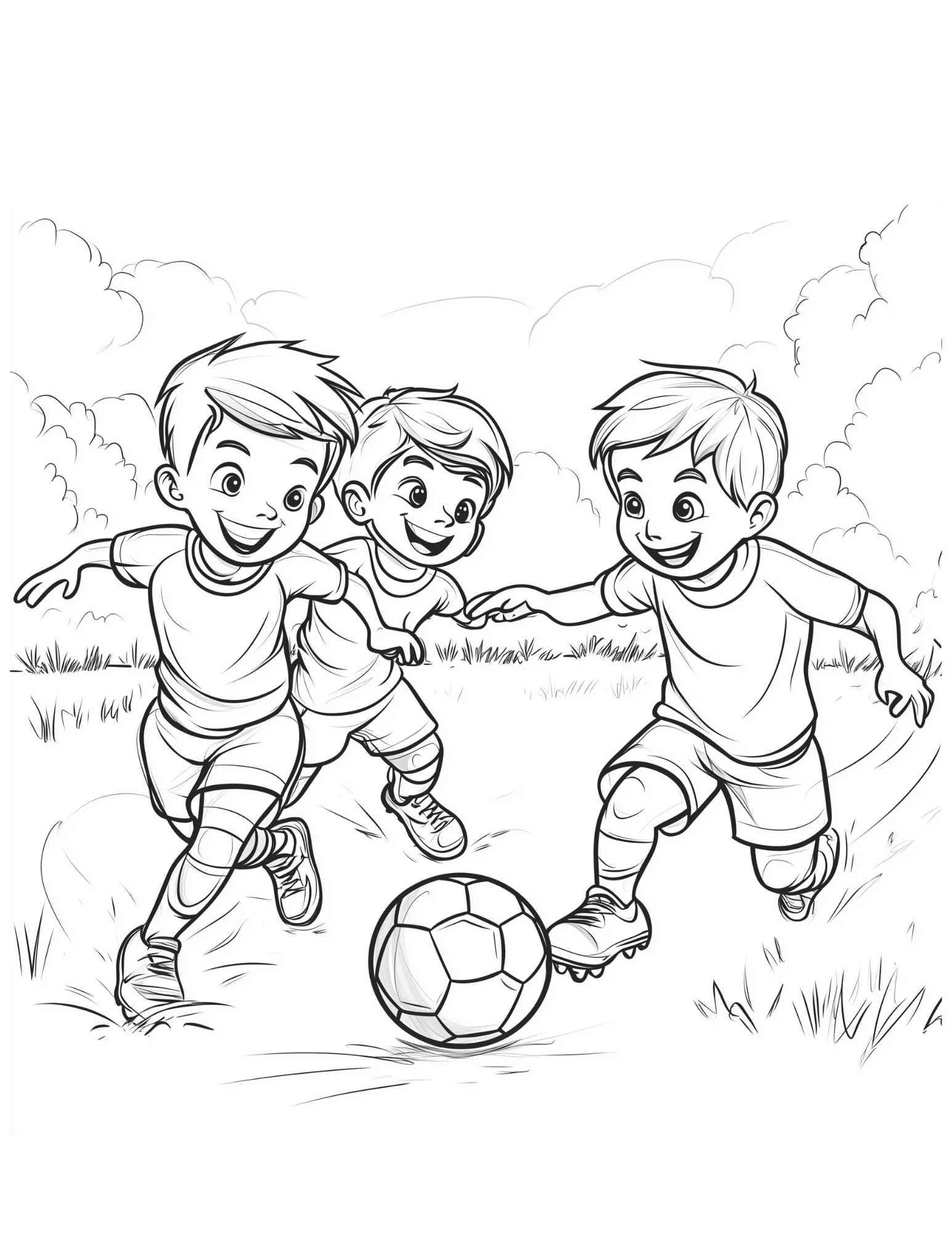Boys Soccer Simple Coloring Page Digital Download - Etsy