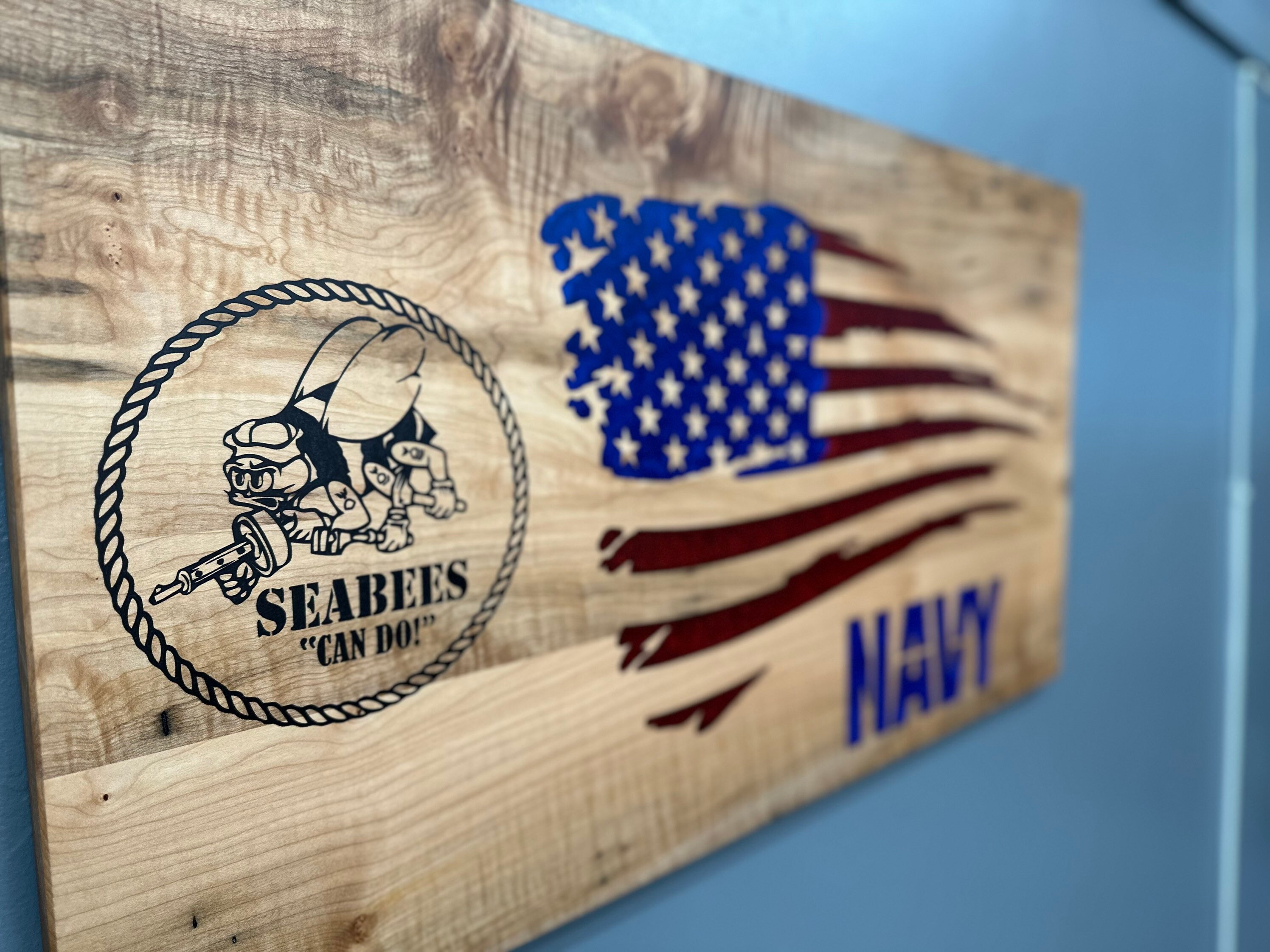 SOLD** ORDER NOW Military Flags 30”x20” Figured Maple - Etsy