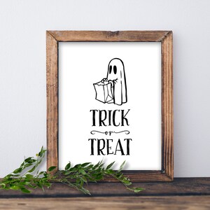 Trick or Treat Sign. Halloween Ghost Decor. Instant Download Printable ...