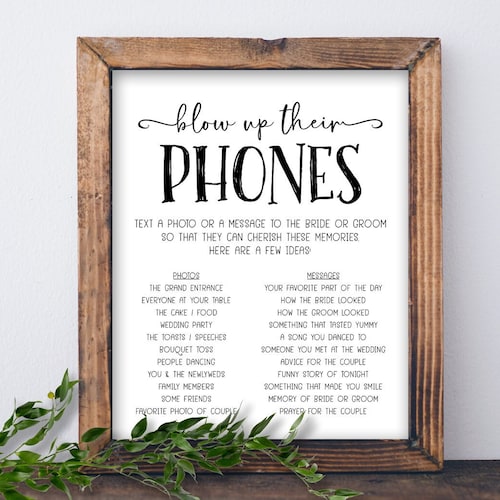 Blow up Their Phones. Wedding Reception Sign. Instant Download - Etsy