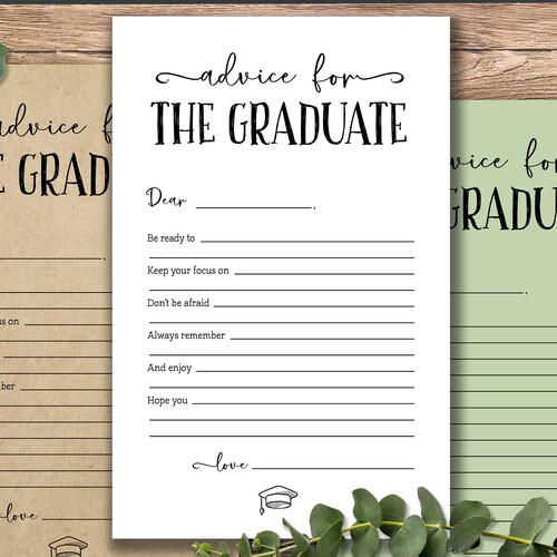 Graduation Advice Cards Wishes for the Graduate Graduation - Etsy