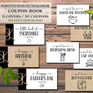Coupons. Mom Dad Coupon Book. Instant Download DIY Printable. Christmas ...