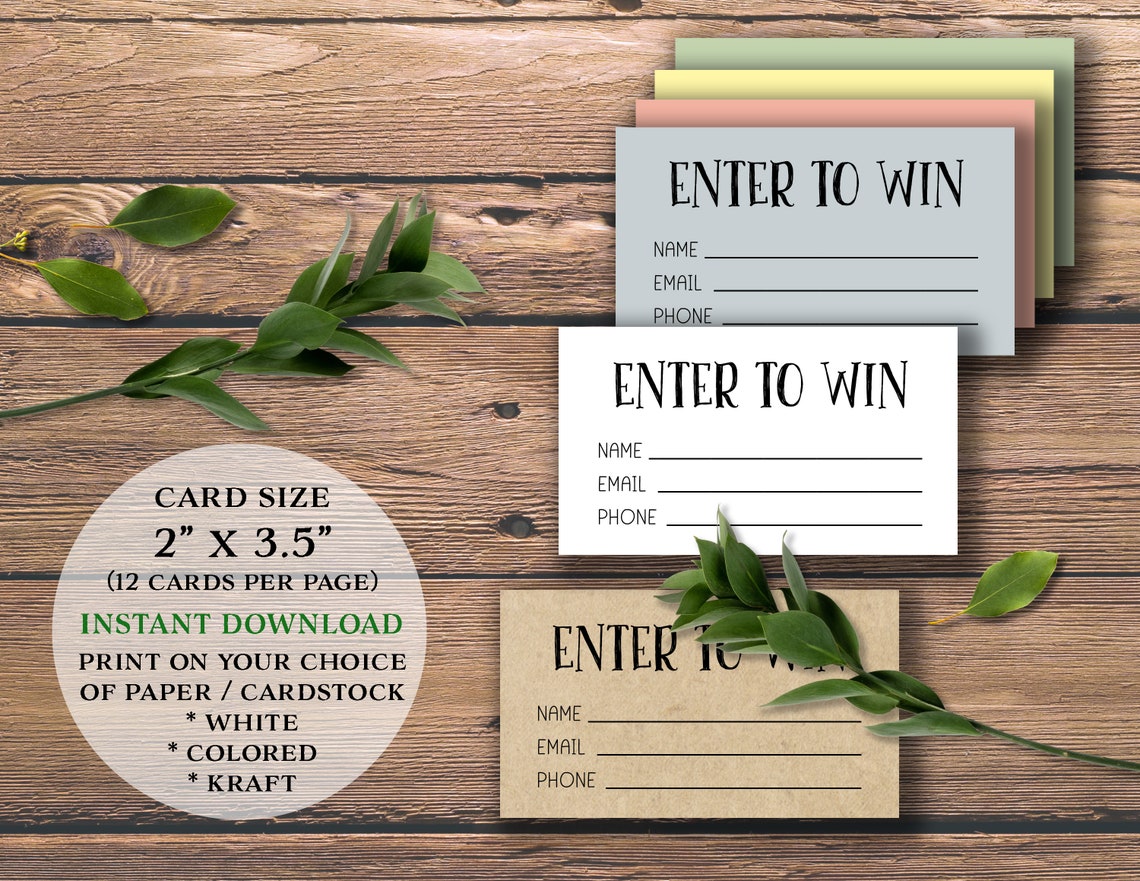 Enter to Win. Tickets. Instant Download Printable. Raffle - Etsy