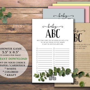 Baby ABC. Baby Shower Game. Instant Download Printable. for Mom, Mom-to ...