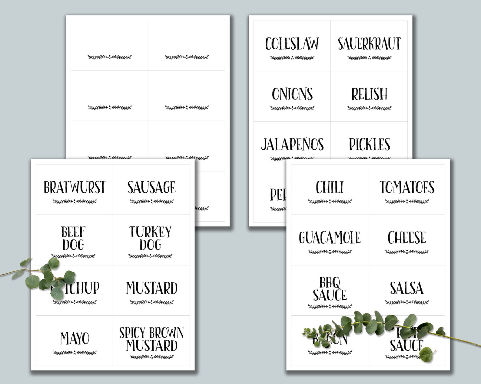 Hot Dog Bar Sign. Instant Download Printable. Dog Table Decor. - Etsy