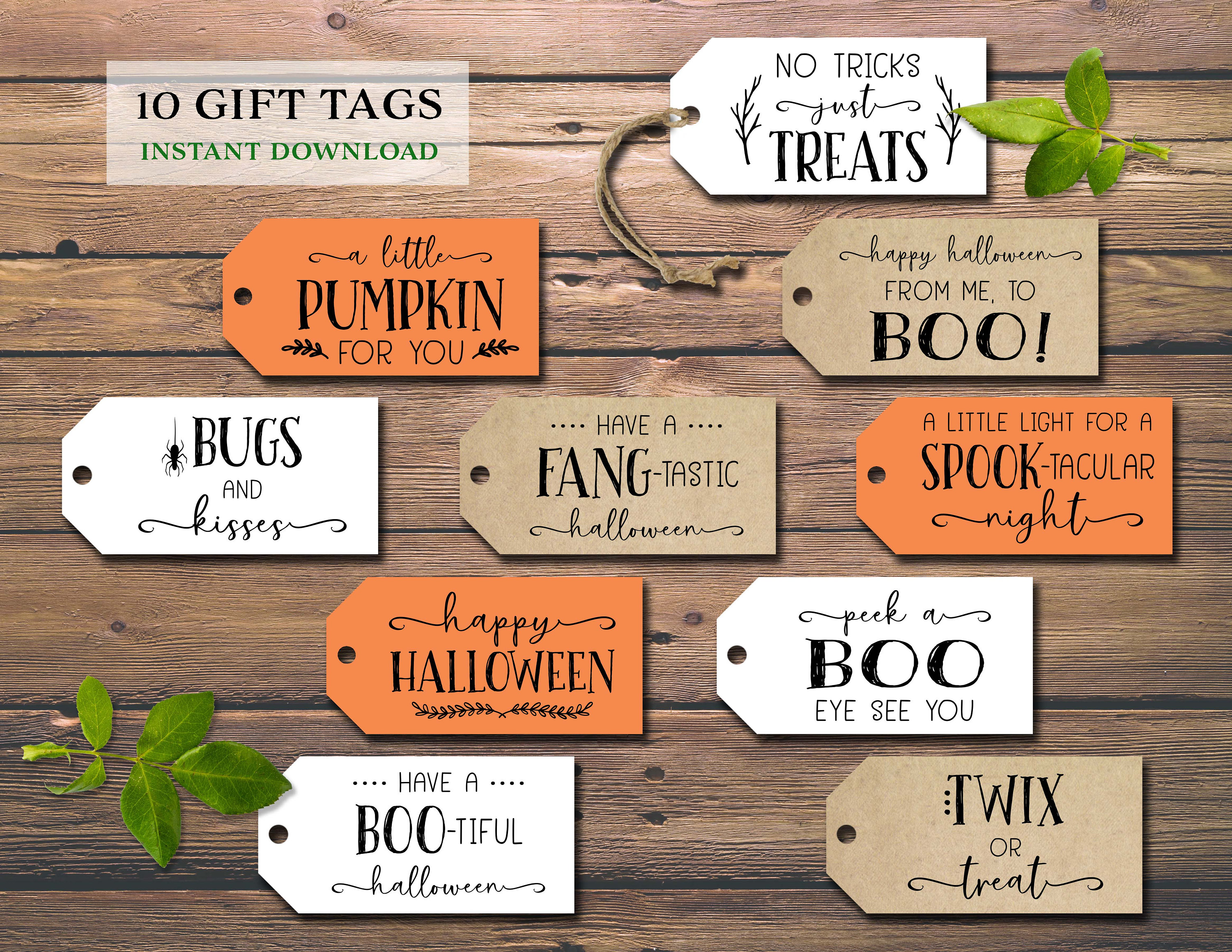 Halloween Gift Tags. Instant Download Printable. Rustic Kids - Etsy