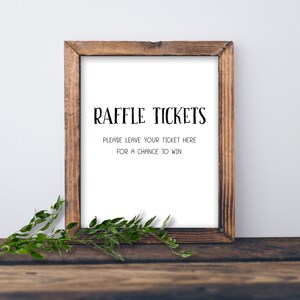 Raffle Tickets. Instant Download Printable. Ticket and Sign Kit ...
