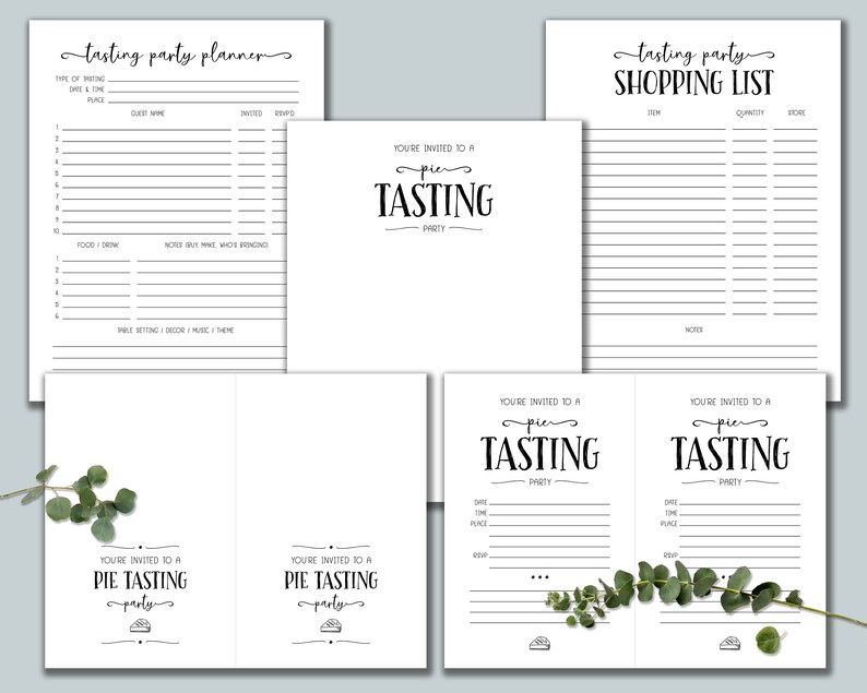 Pie Tasting Party Kit. Instant Download Printable. Score Card, Place ...