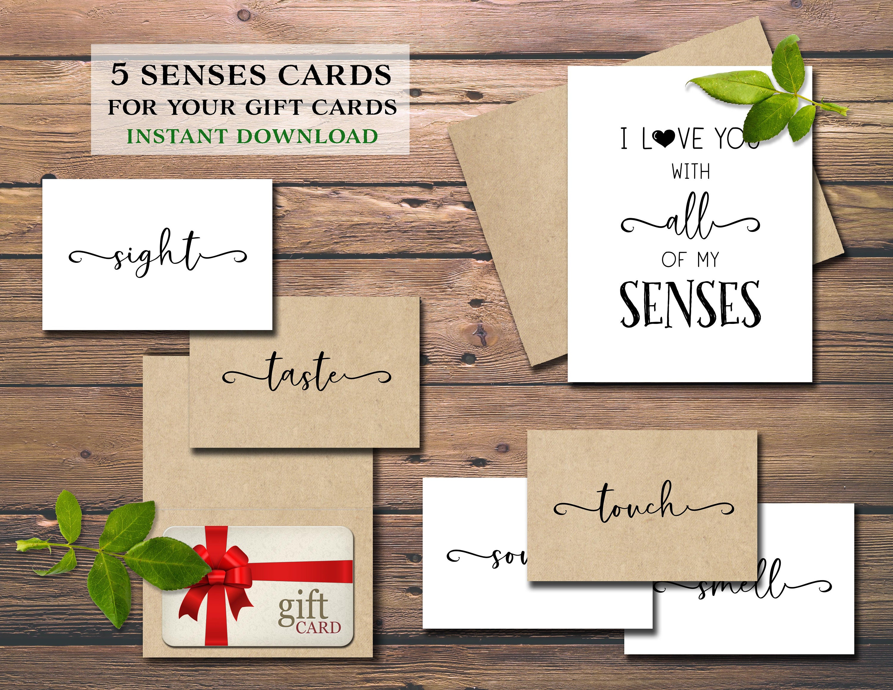 5 Senses Gift Cards. Five Senses. Instant download printable. | Etsy 5 Senses Gift Cards. Five Senses. Instant download printable. | Etsy