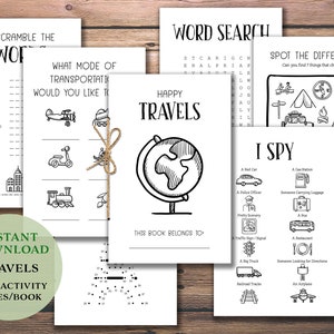 Kid's Travel Activity Book. Coloring Book. Instant Download Printable ...