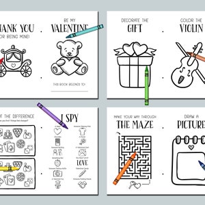 Kids Valentine Activity Book. Coloring Book. Instant Download Printable ...