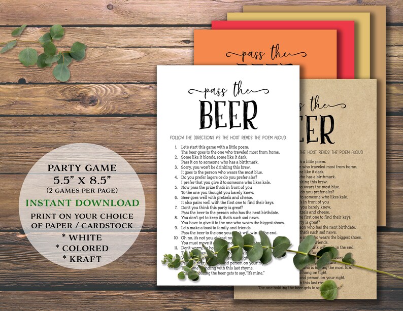 Pass the Beer. Instant Download Printable. Beer Tasting Party. - Etsy