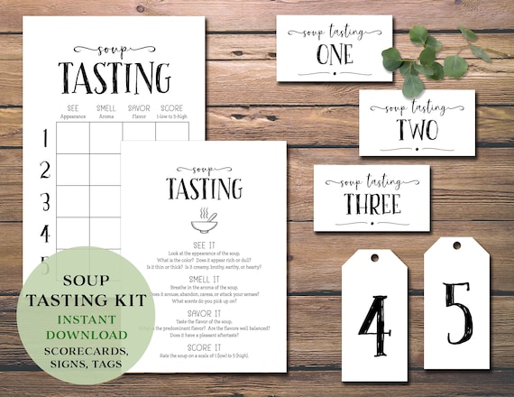 Soup Tasting Party Kit. Instant Download Printable. Score | Etsy