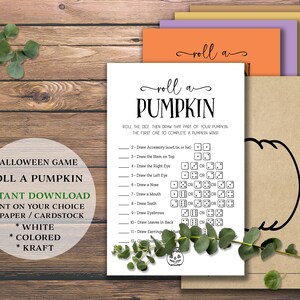 Roll a Pumpkin Dice Game. Instant Download Printable. Halloween ...