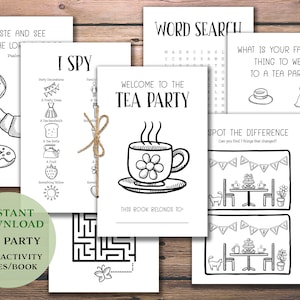 Kid's Tea Party Activity Book. Instant Download Printable. Children's ...