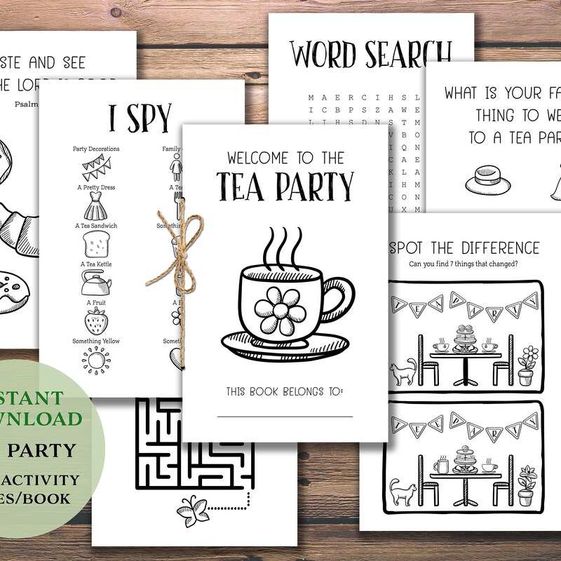 Tea Party Activity Pack - Etsy