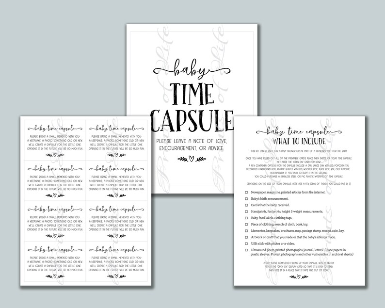 Baby Time Capsule. Instant Download Printable. Baby Shower Gift Idea ...
