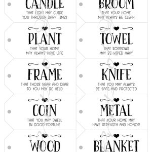 Bread Salt Wine Gift Tags & Card. Housewarming Basket Idea. Instant ...