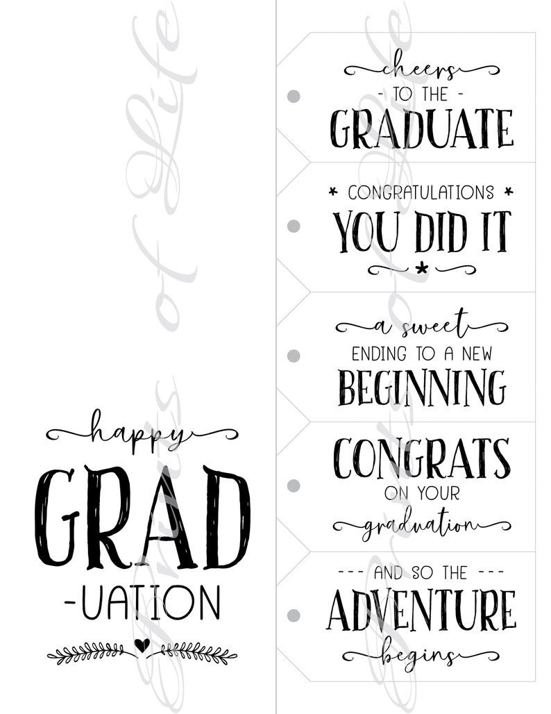 Graduation Card & Gift Tags. Instant download printable. | Etsy