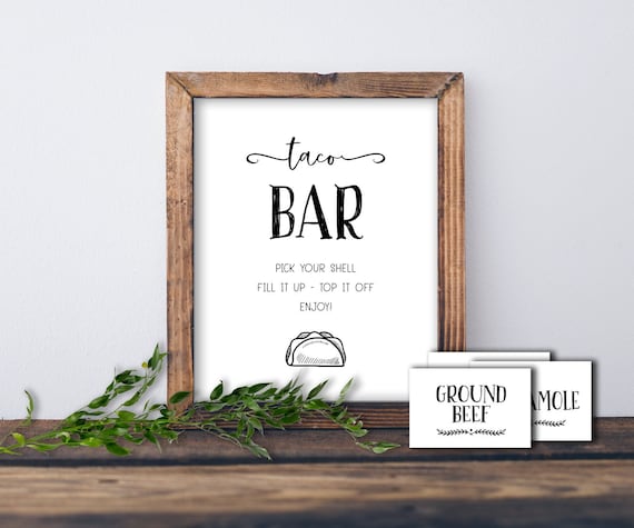 Taco Bar Sign. Instant Download Printable. Taco Table Decor. - Etsy