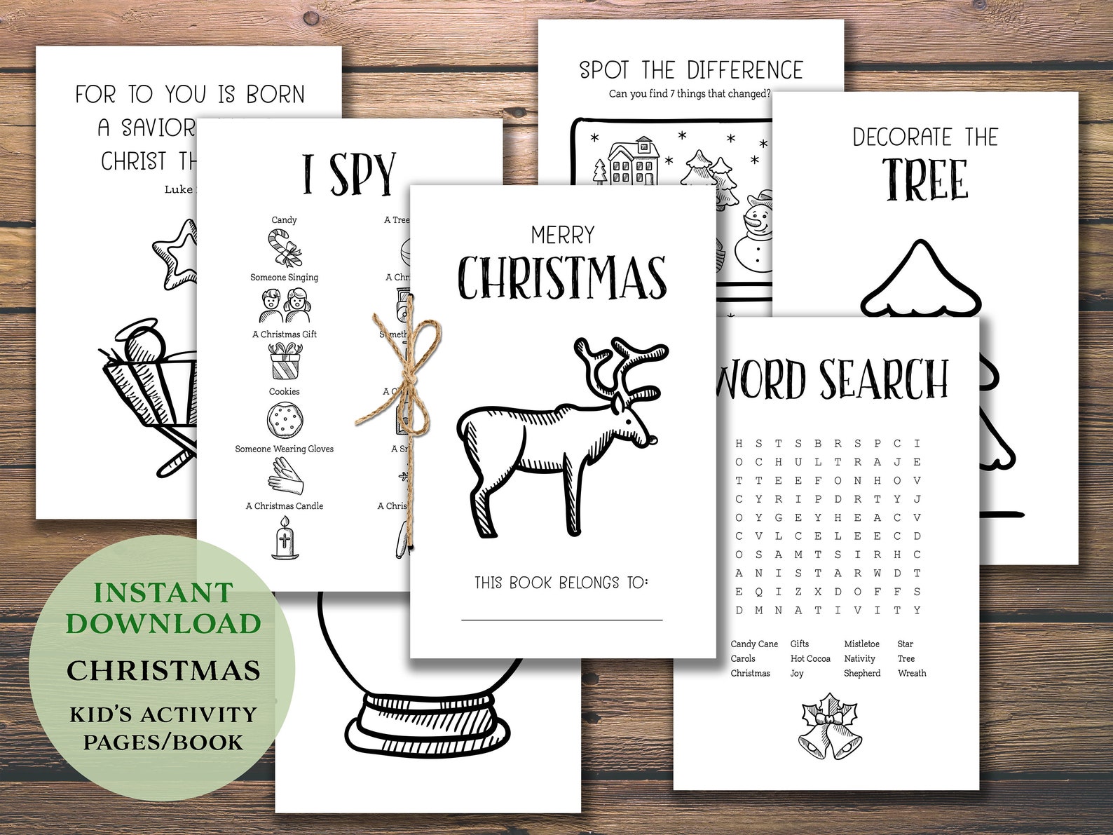 Kid's Christmas Activity Book. Coloring Book. Instant - Etsy