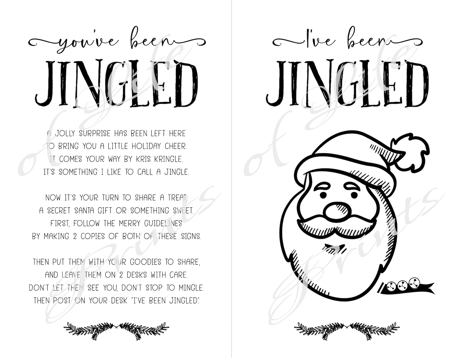 You've Been Jingled. Instant Download Printable. Christmas - Etsy