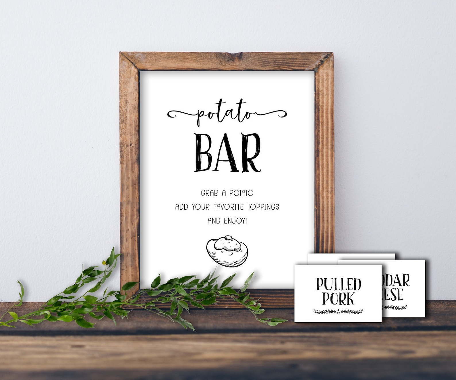 Potato Bar Sign. Instant Download Printable. Baked Potato Decor. Shower ...
