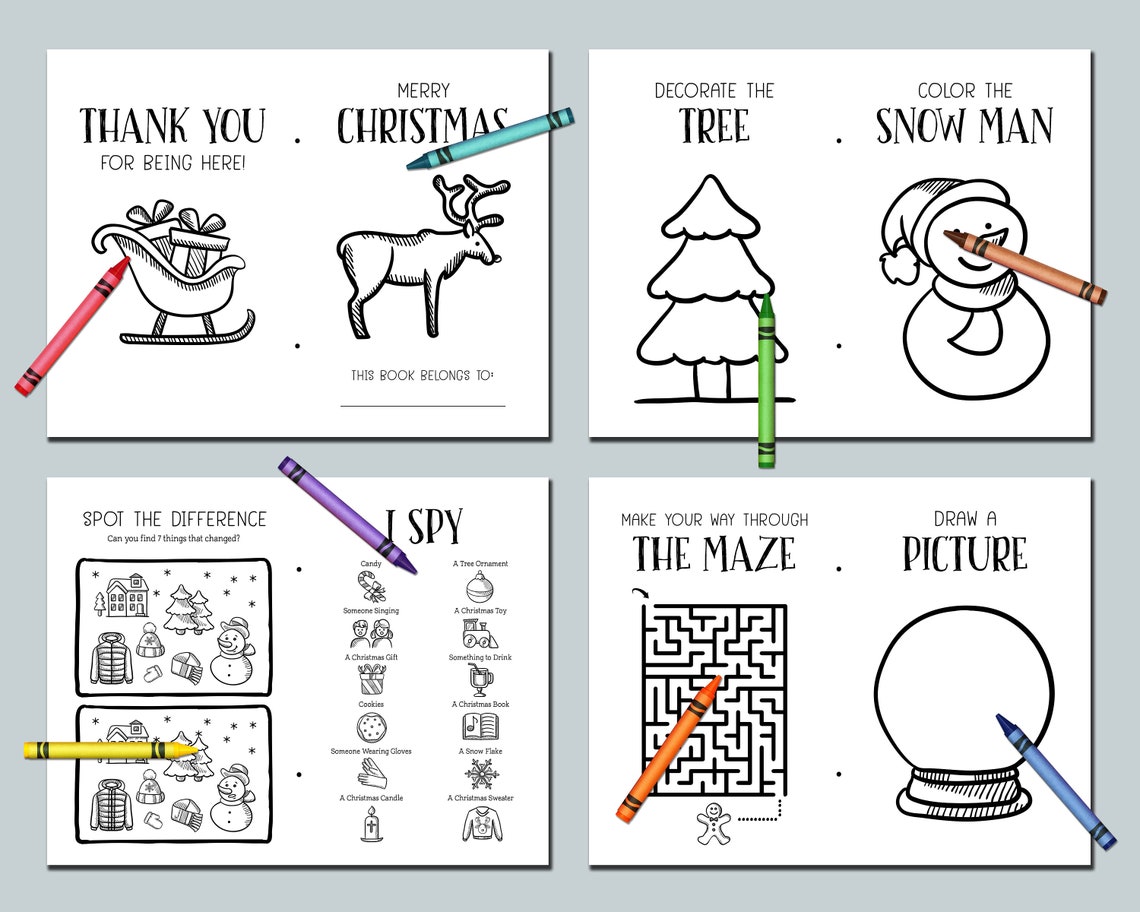 Kid's Christmas Activity Book. Coloring Book. Instant - Etsy